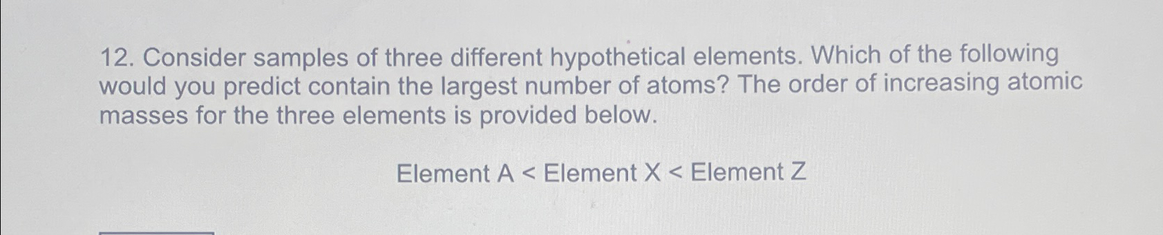 Solved Consider samples of three different hypothetical | Chegg.com