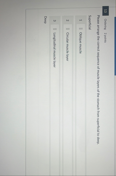 Solved 13Ordering2 ﻿pointsPlease arrange the correct | Chegg.com