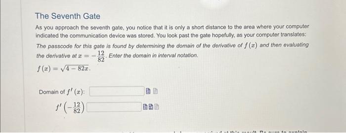 Solved The Seventh Gate As you approach the seventh gate, | Chegg.com