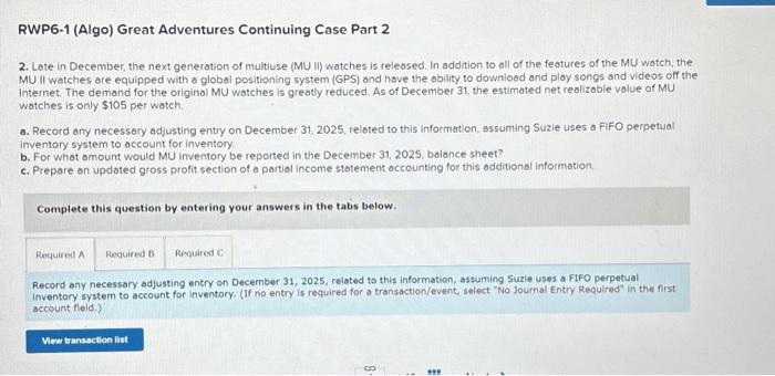 Solved Note: Enter debits before credits.RWP6-1 (Algo) Great | Chegg.com