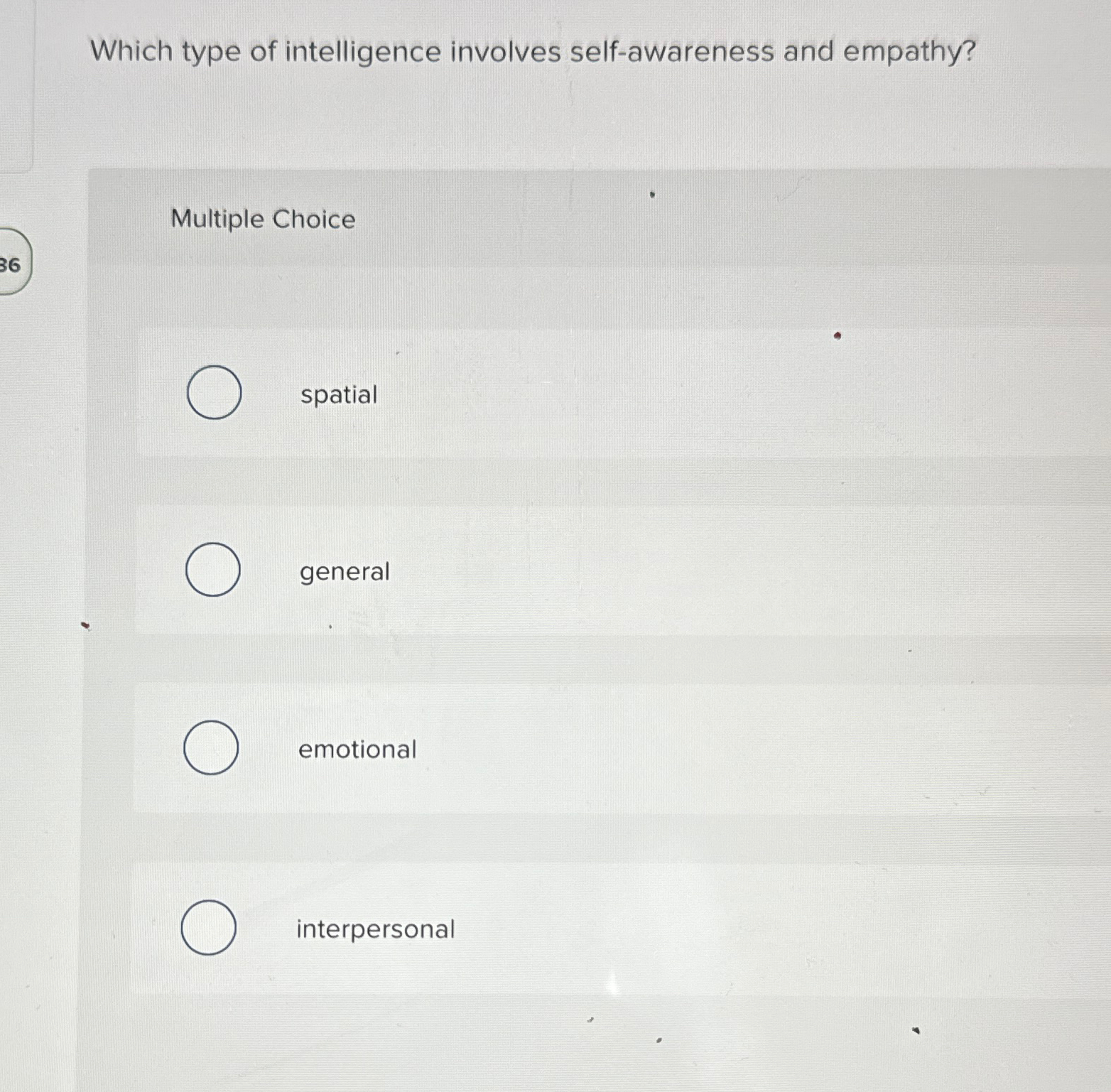 Solved Which type of intelligence involves self-awareness | Chegg.com