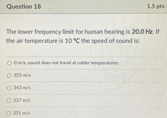 Solved Question 18 1.5 pts The lower frequency limit for | Chegg.com