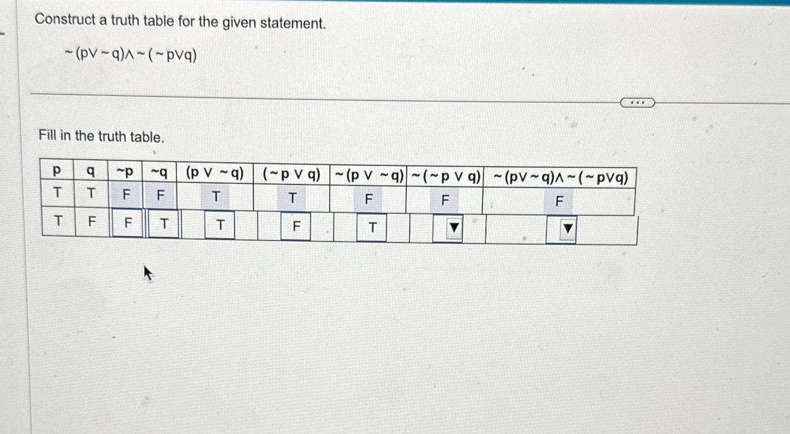 Solved Construct a truth table for the given | Chegg.com