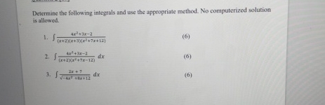 Solved Determine the following integrals and use the | Chegg.com