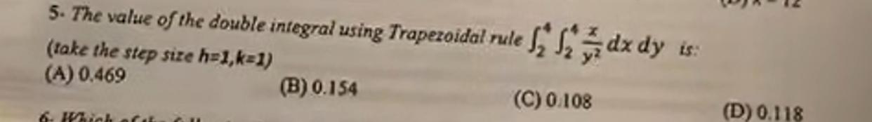 Solved The value of the double integral using Trapezoidal | Chegg.com