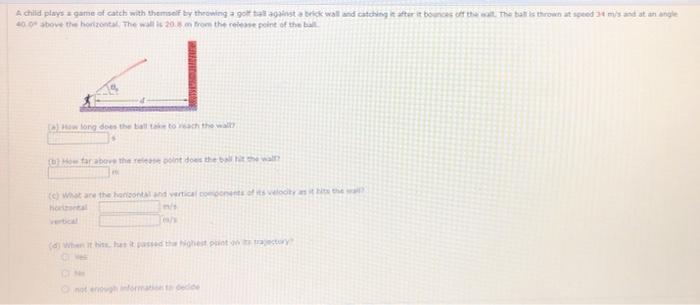 Solved A child plays a game of catch with themself y | Chegg.com