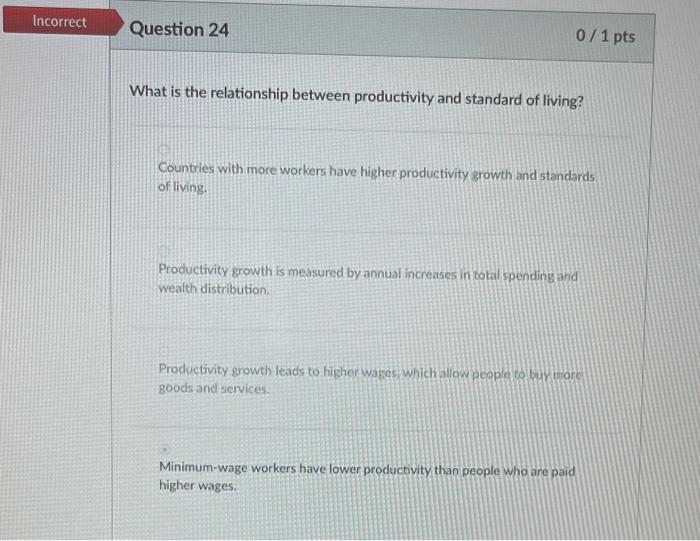 Solved What is the relationship between productivity and | Chegg.com