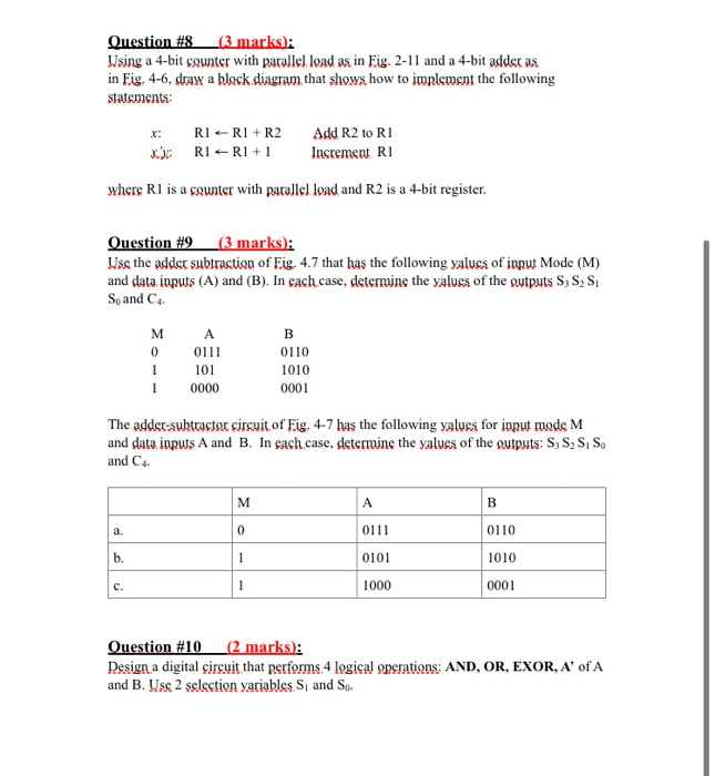 Solved Digital Logic Circuit and Digital Components Question | Chegg.com