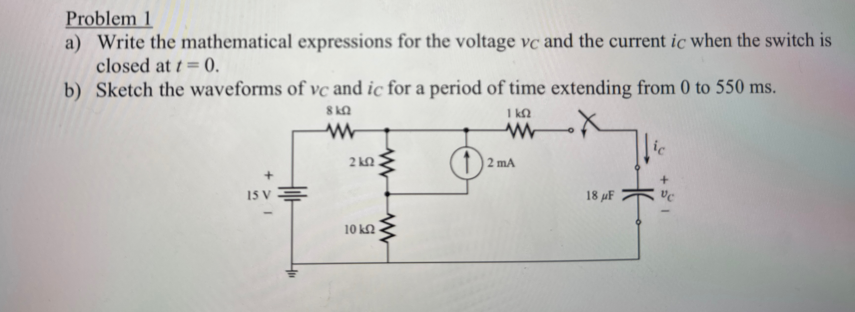 Solved Problem 1a) ﻿Write the mathematical expressions for | Chegg.com