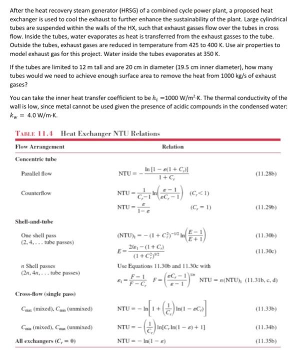 Solved use that NTU relation table for cross flow and show | Chegg.com