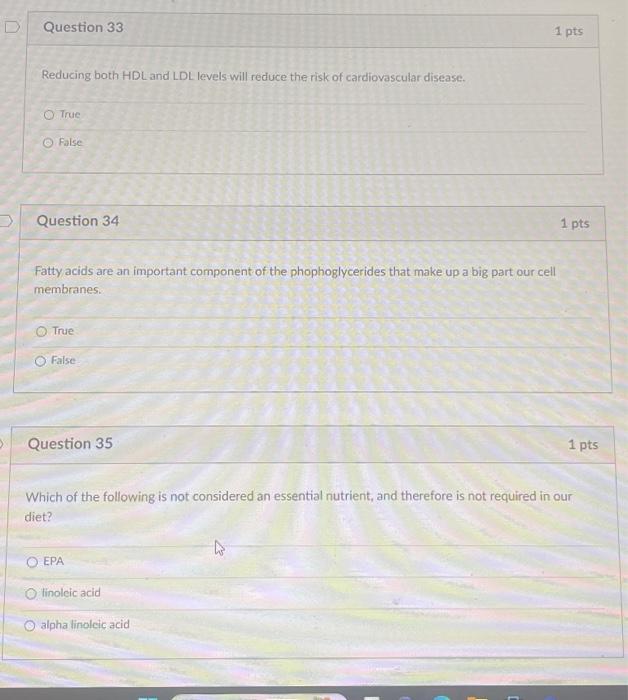 Solved Reducing both HDL and LDL levels will reduce the risk | Chegg.com