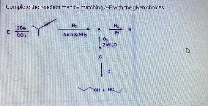 Solved Complete the reaction map by matching A-E with the | Chegg.com