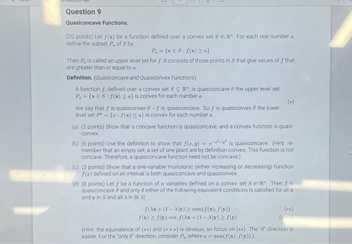 Solved (20 points) Let f(x) be a function defined over a | Chegg.com