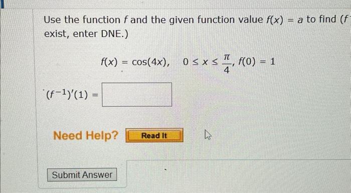Solved Use the function f and the given function value | Chegg.com
