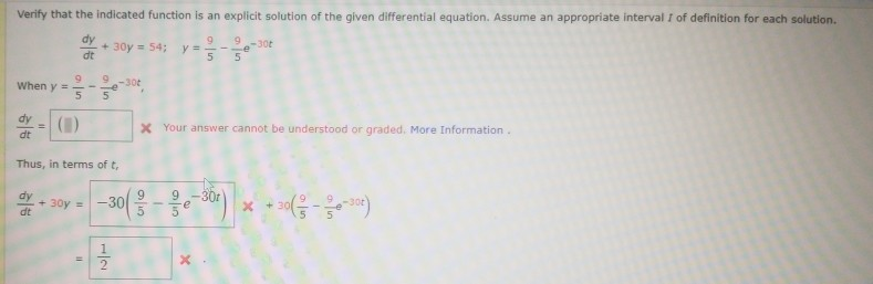 Solved Verify that the indicated function is an explicit | Chegg.com