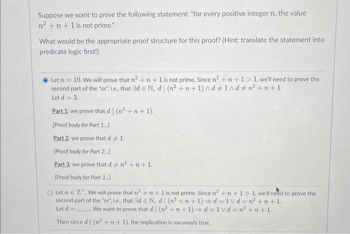 Solved Suppose we want to prove the following statement: | Chegg.com