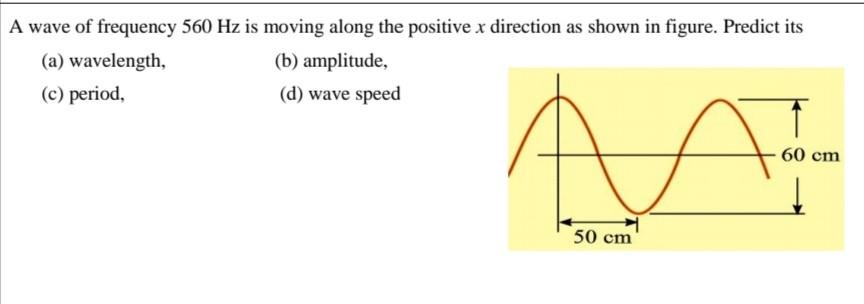 Solved A wave of frequency 560 Hz is moving along the | Chegg.com