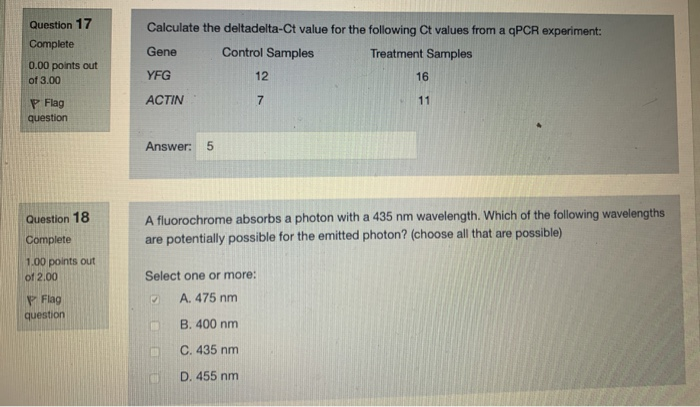 Solved Question 17 Complete Calculate the deltadelta-Ct | Chegg.com