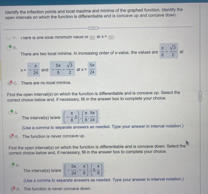 Solved Identify the inflection points and local maxima and | Chegg.com