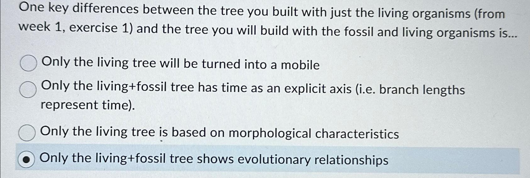 Solved One key differences between the tree you built with | Chegg.com