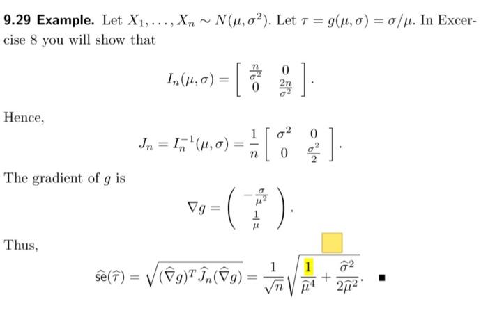 Solved 9.29 Example. Let X1,..., Xn~ N(u, o-). Let T = g(u, | Chegg.com