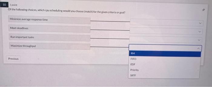 Solved I point Of the following choices, which cpu | Chegg.com
