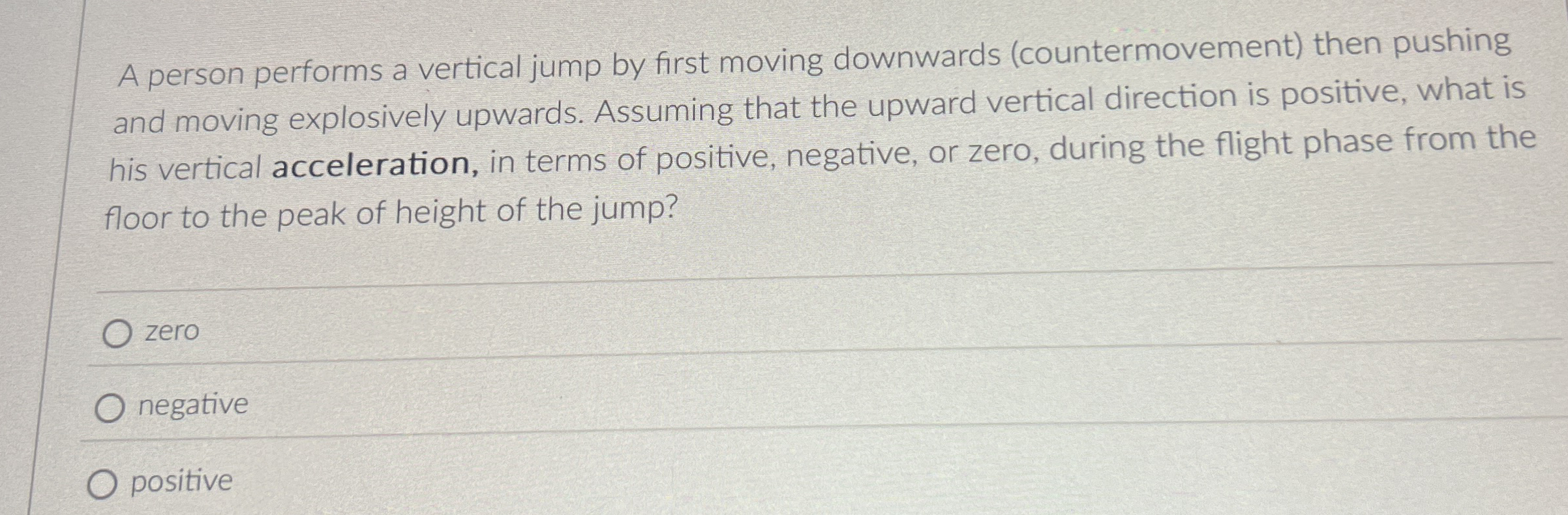Solved A person performs a vertical jump by first moving | Chegg.com