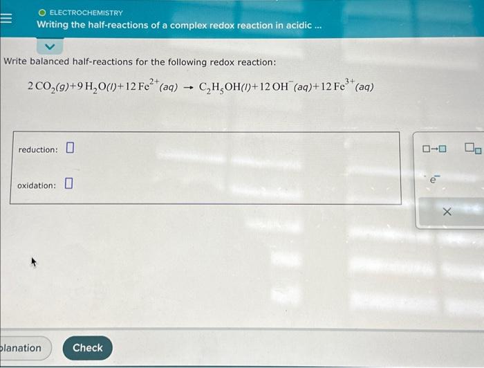 Solved Vrite balanced half-reactions for the following redox | Chegg.com