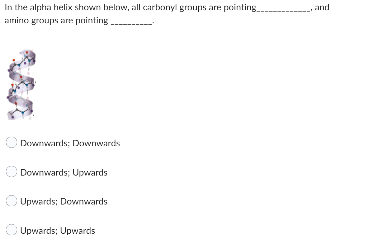 Solved In the alpha helix shown below, all carbonyl groups | Chegg.com