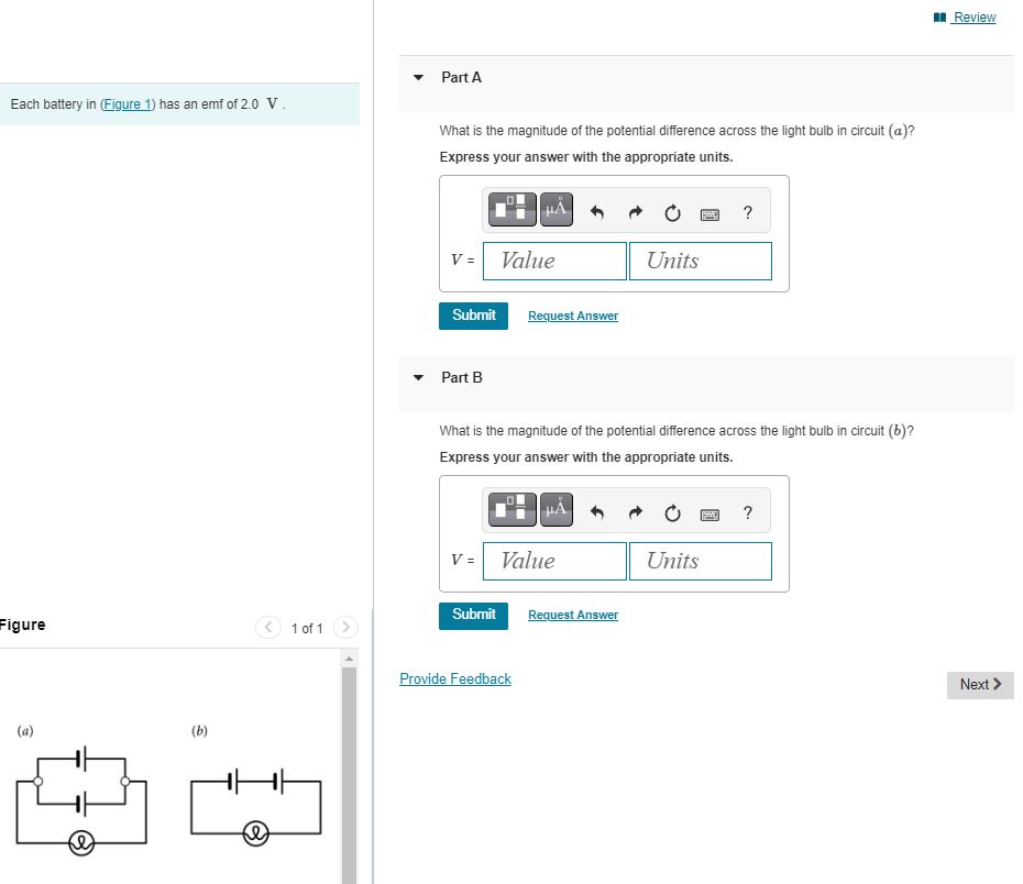 Solved Each battery in (Figure 1) ﻿has an emf of 2.0V.Part | Chegg.com