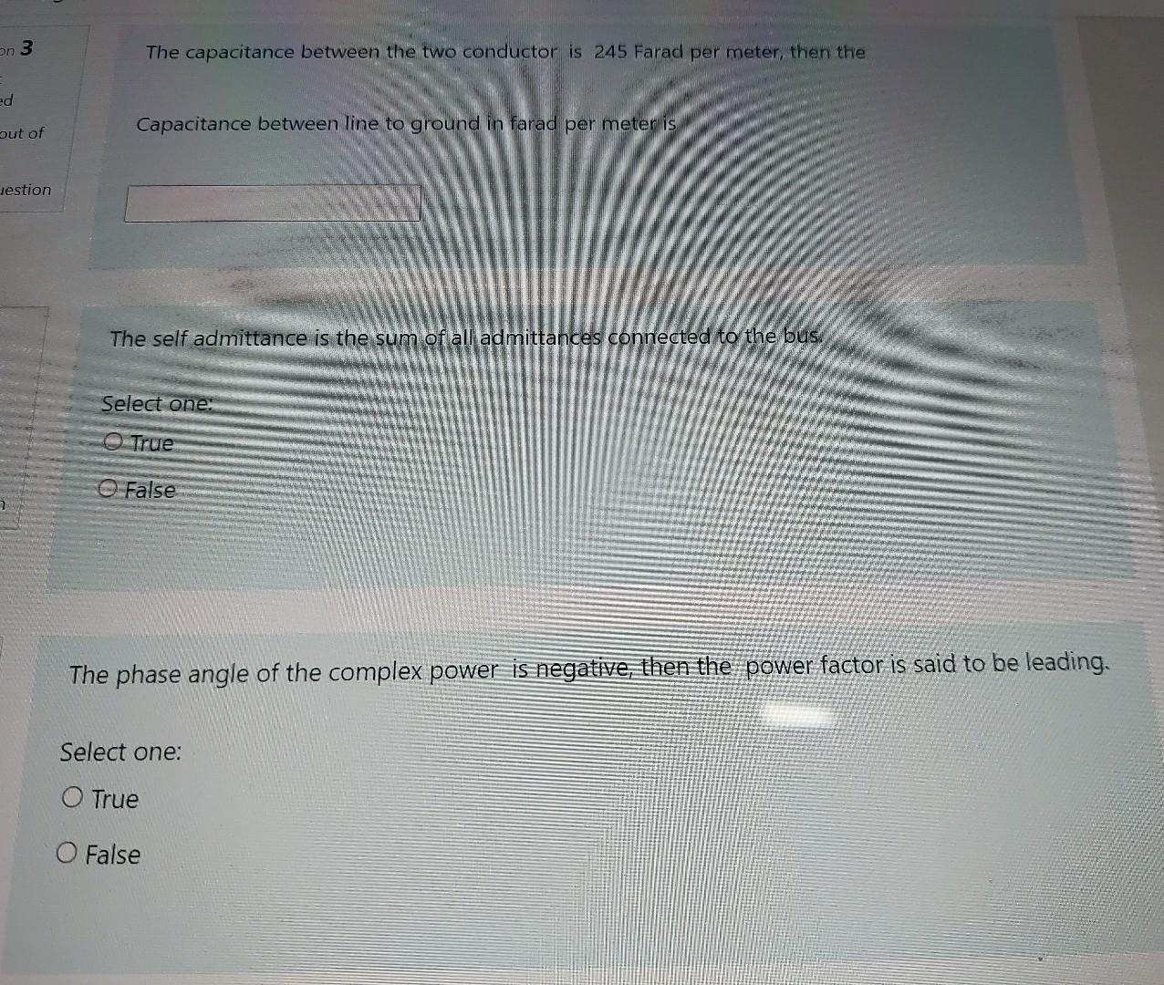 Solved on 3 The capacitance between the two conductor is 245 | Chegg.com