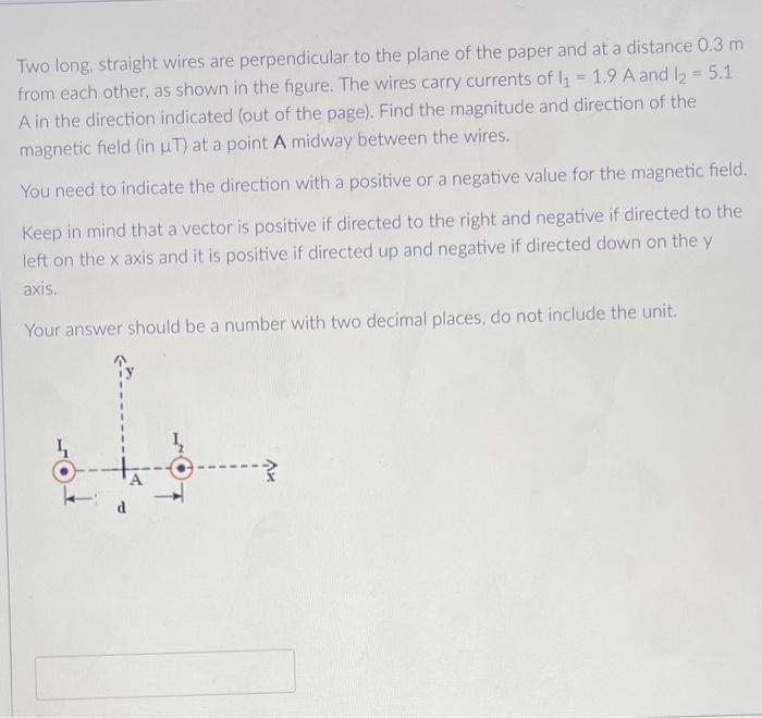 Solved Two long, straight wires are perpendicular to the | Chegg.com