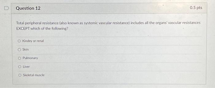 Solved Total peripheral resistance (also known as systemic | Chegg.com