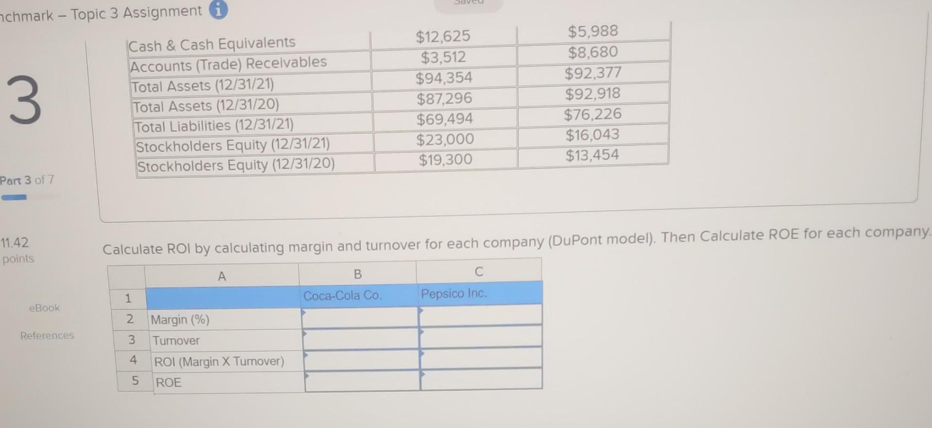 Required information Benchmark Assignment - Coca-Cola | Chegg.com