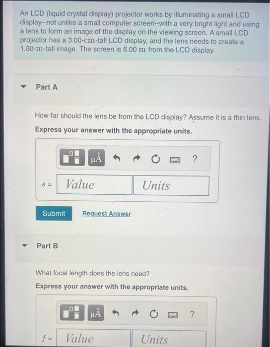 Solved An LCD (liquid crystal display) projector works by | Chegg.com
