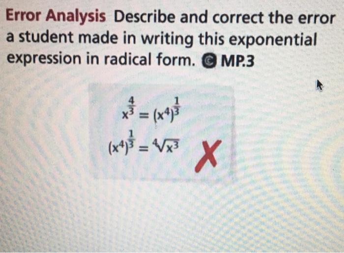 Solved Error Analysis Describe and correct the error a | Chegg.com