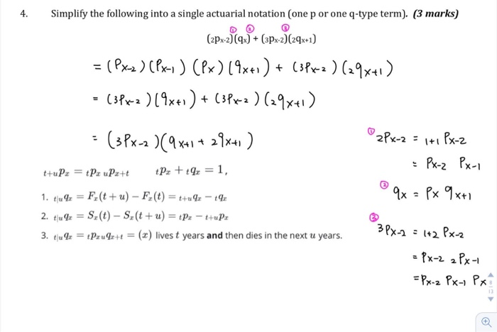Solved 4. Simplify the following into a single actuarial | Chegg.com
