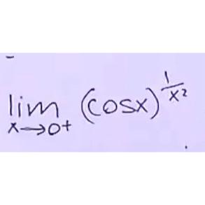 Solved limx→0+(cosx)1x2 | Chegg.com