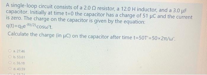 Solved A single-loop circuit consists of a 2.0 resistor, a | Chegg.com
