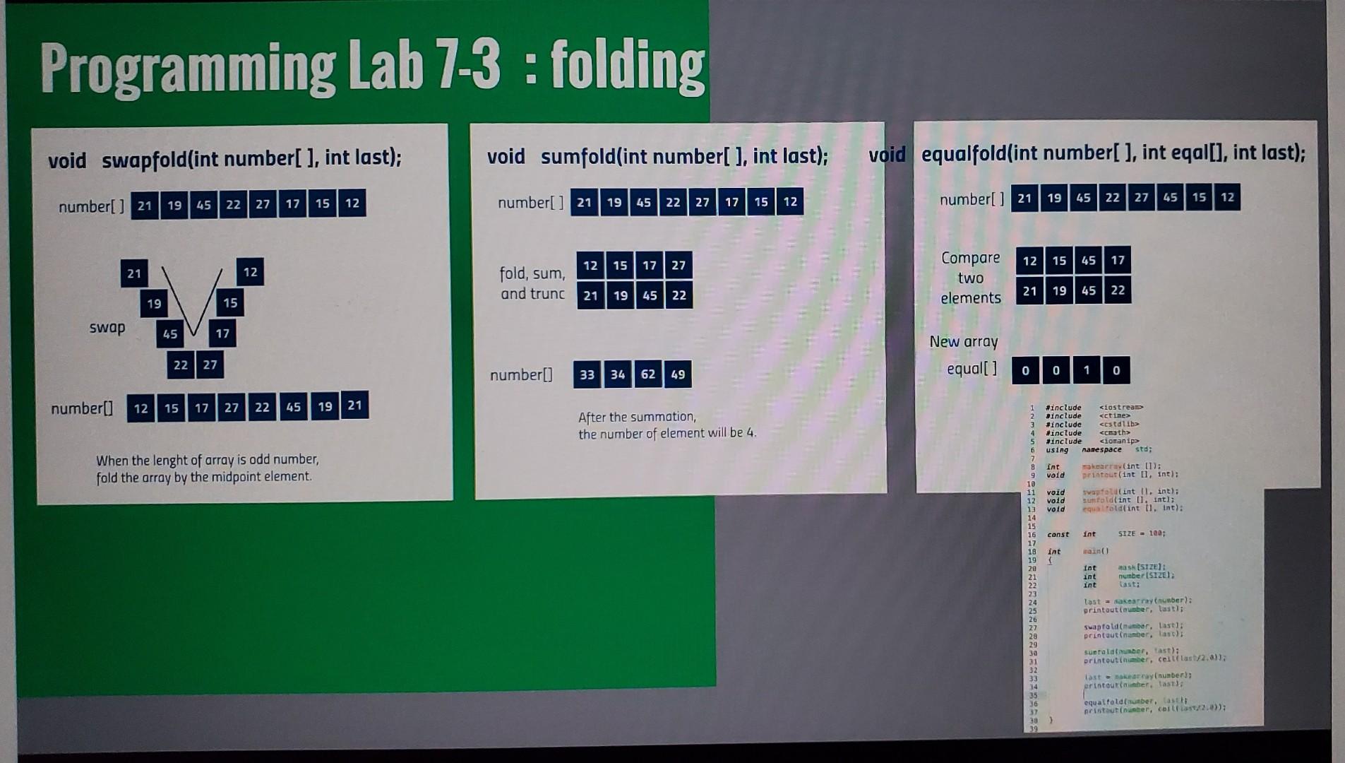 Solved Programming Lab 7-3 : folding | Chegg.com
