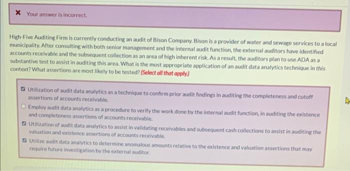 Solved High-Five Auditing Firm is currently conducting an | Chegg.com Solved High-Five Auditing Firm is currently conducting an | Chegg.com