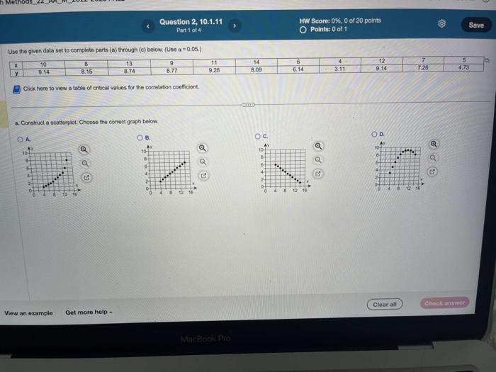 Solved Match these values of r with the accompanying | Chegg.com