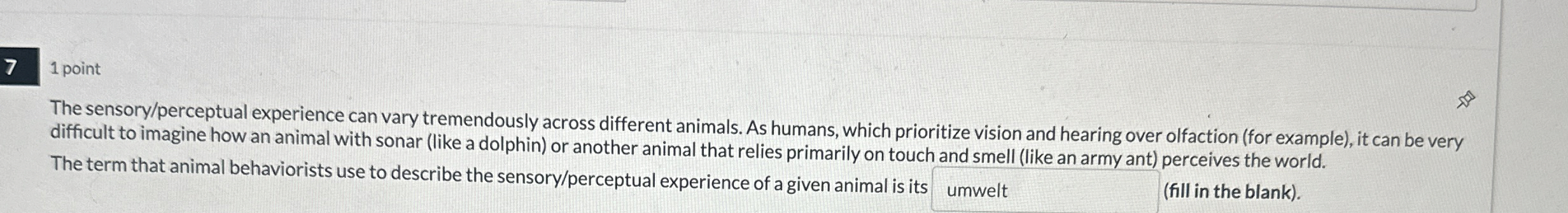 Solved 7 1 ﻿pointThe sensory/perceptual experience can vary | Chegg.com
