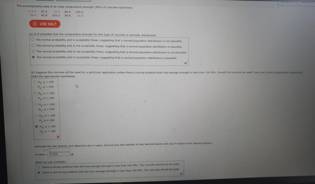 Solved The accompanying data is on cube compressive strength | Chegg.com