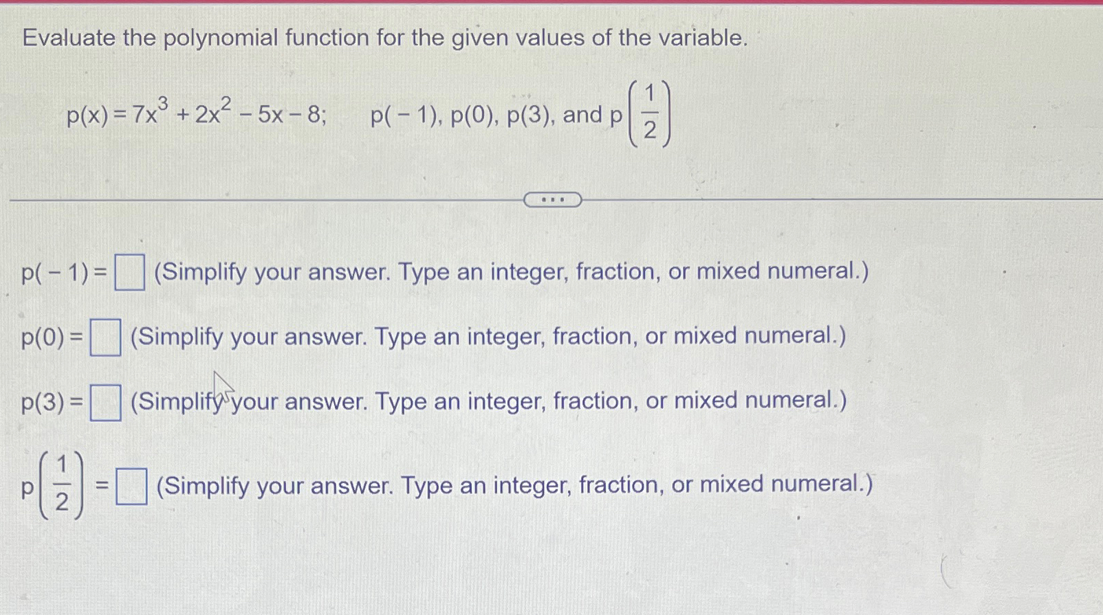 Solved Evaluate the polynomial function for the given values | Chegg.com