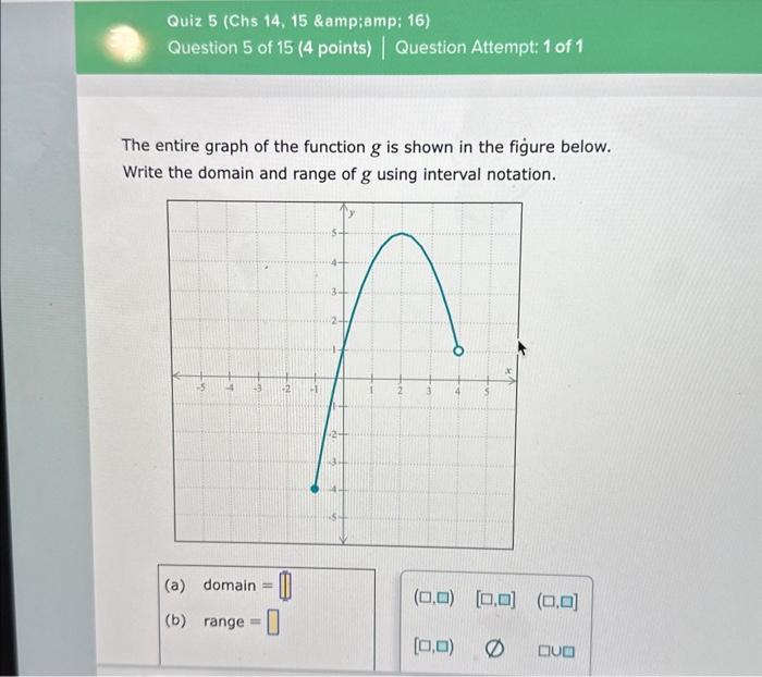 Solved The entire graph of the function g is shown in the | Chegg.com