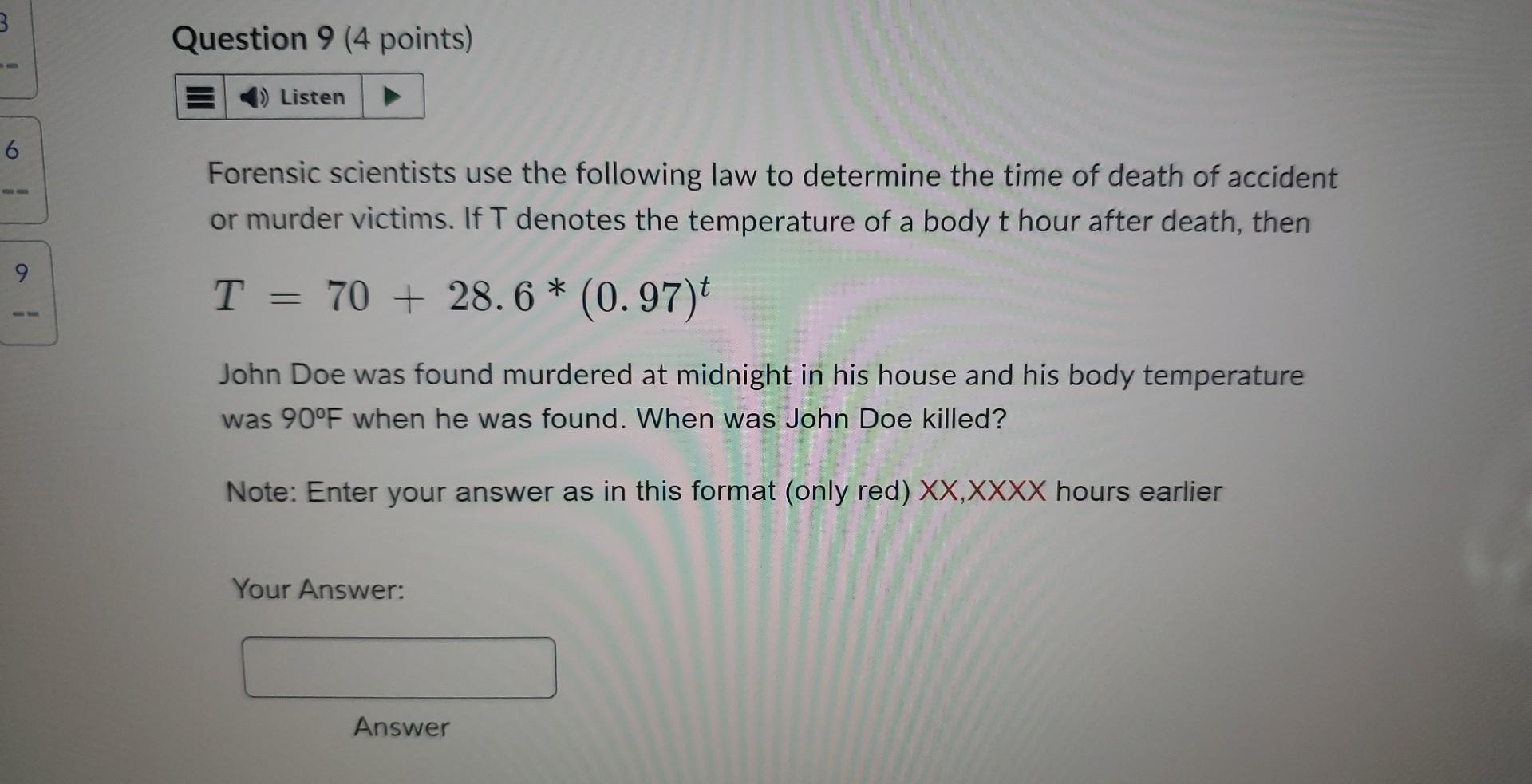 Solved Forensic scientists use the following law to | Chegg.com