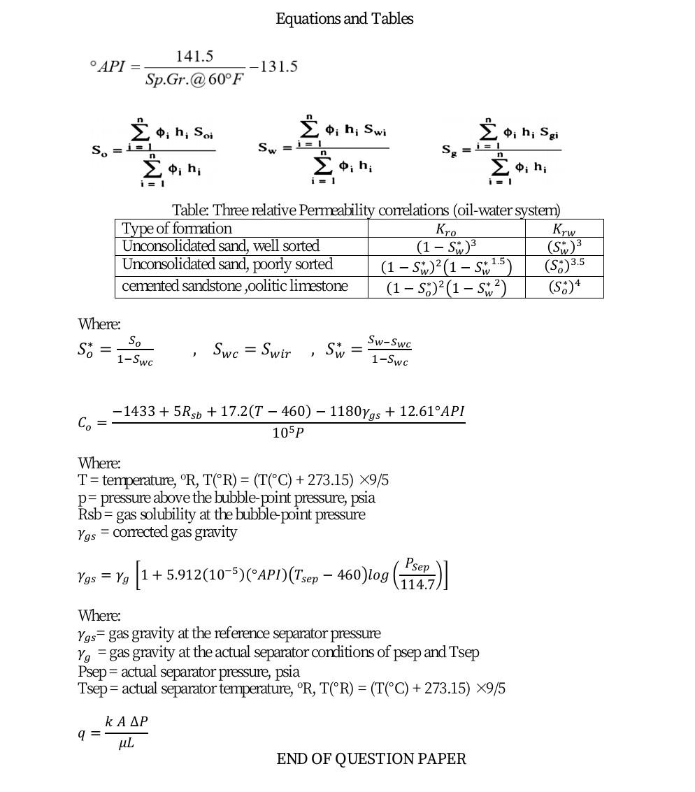 Solved Layer 1 2 3 Table Q2c Permeability (md) 100 | Chegg.com