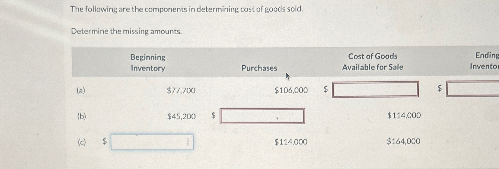 The following are the components in determining cost | Chegg.com