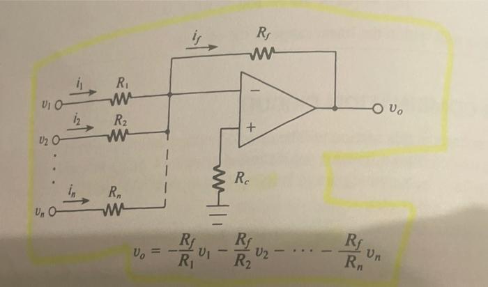 Solved 111 I LABORATORY EXERCISES Linear Combination Circuit | Chegg.com